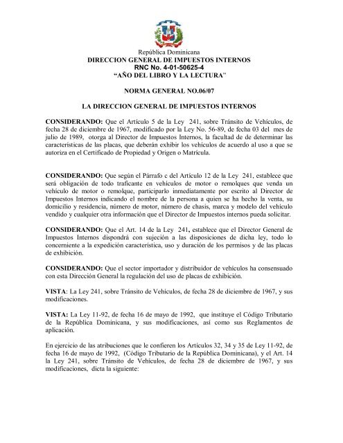 06-07 - Direccion General de Impuestos Internos 06-07 - Direccion General de Impuestos Internos