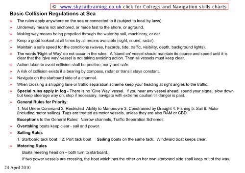 Basic Collision Regulations at Sea