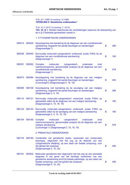 Nomenclatuur van de geneeskundige verstrekkingen – Hfst ... - Riziv