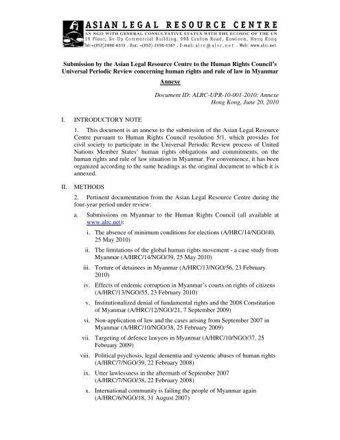 Annex PDF-en - Asian Legal Resource Centre