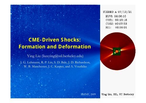 CME-Driven Shocks: Formation and Deformation - shine