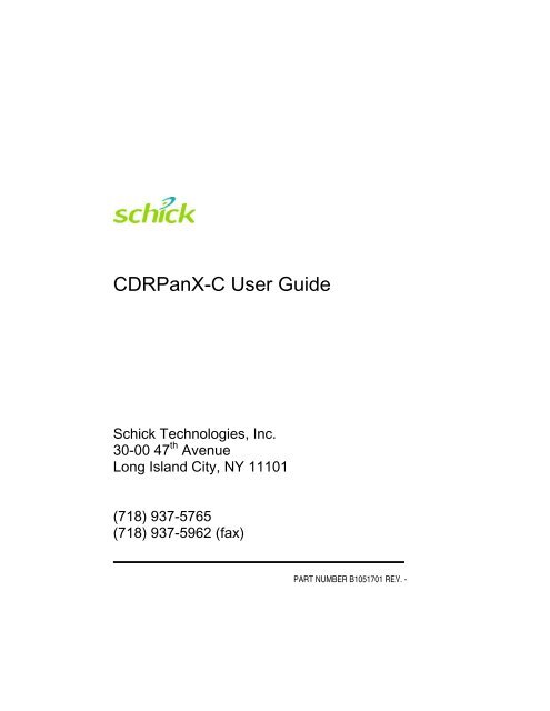 Schick PanX-C User Guide