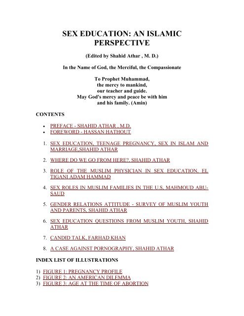 Sex Education An Islamic Perspective