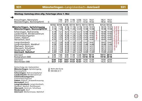 Linie 931 - Bahn mit Bus