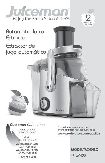 Automatic Juice Extractor Extractor de jugo automÃ¡tico - Applica Use ...