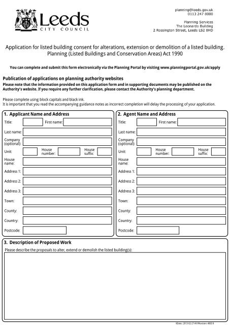 Application for listed building consent for ... - Planning Portal