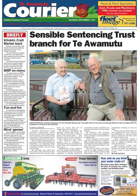 Te Awamutu Courier - September 1st, 2011 - Te Awamutu Online