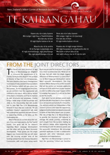 TE KAIRANGAHAU - NgÄ Pae o te MÄ ramatanga