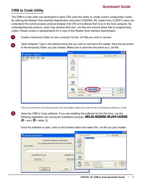 CRB to Code User Guide
