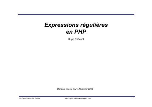 Expressions Régulières En Php Kro Gpg