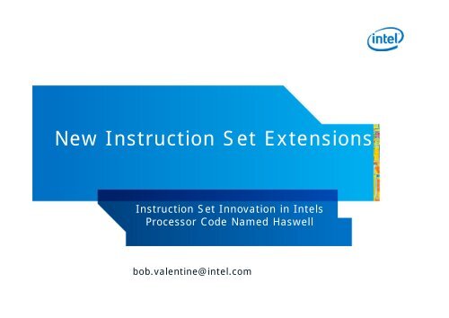 New Instruction Set Extensions