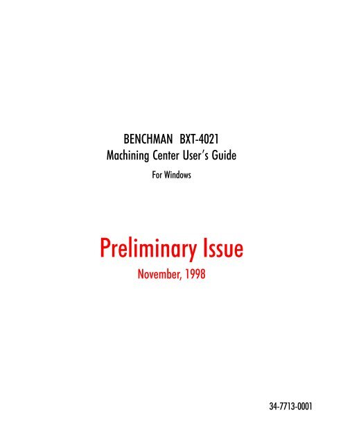 Preliminary Issue - Intelitek Downloads