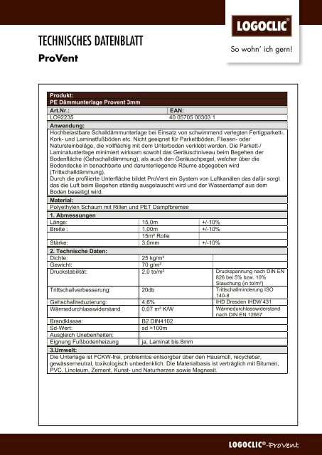 TECHNISCHES DATENBLATT - Logoclic