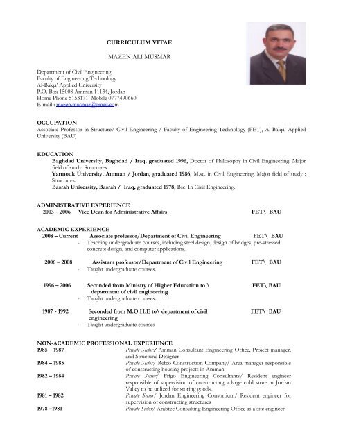 Dr. Mazen Ali Musmar