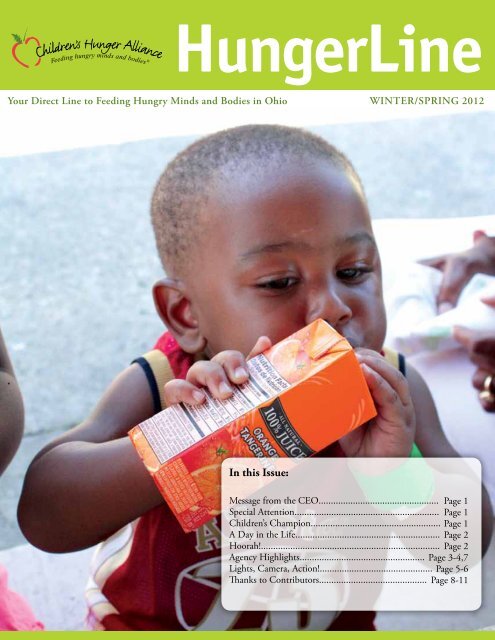 HungerLine Winter/Spring 2012 - Children's Hunger Alliance