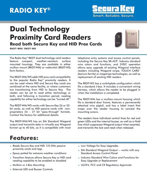 Dual Technology Proximity Card Readers RADIO KEY® - Secura Key