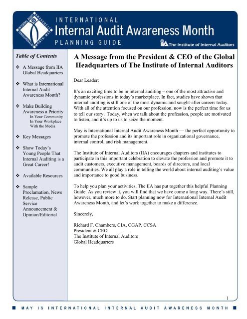 What is International Internal Audit Awareness Month?