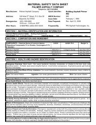 material safety data sheet msds for hot mix asphalt - Pike Industries