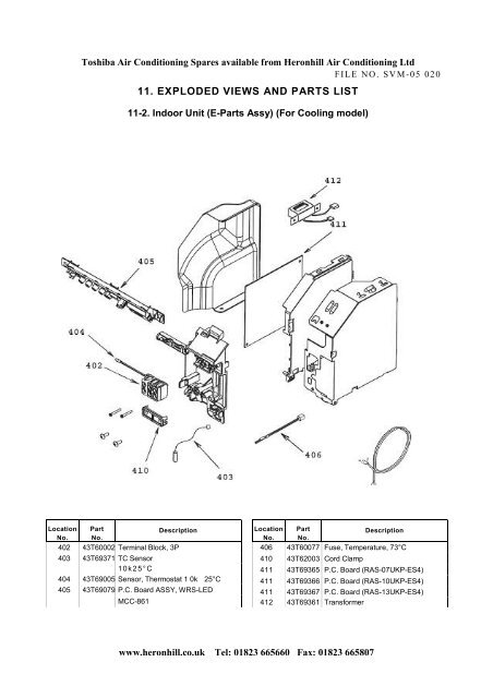 11. exploded views and parts list - Heronhill Air Conditioning Ltd