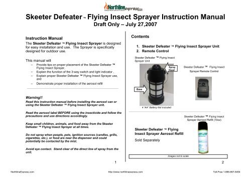 Skeeter Defeaterâ ¢ Flying Insect Sprayer Instruction Manual