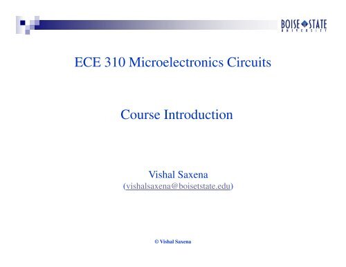 ECE 310 Microelectronics Circuits Course Introduction - AMS Lab