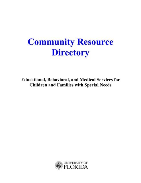 Community Resource Directory - Pediatric Residency Program