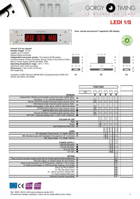 LEDI 1/S - Gorgy Timing