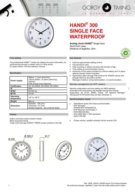 HANDI 300 SINGLE FACE WATERPROOF - Gorgy Timing