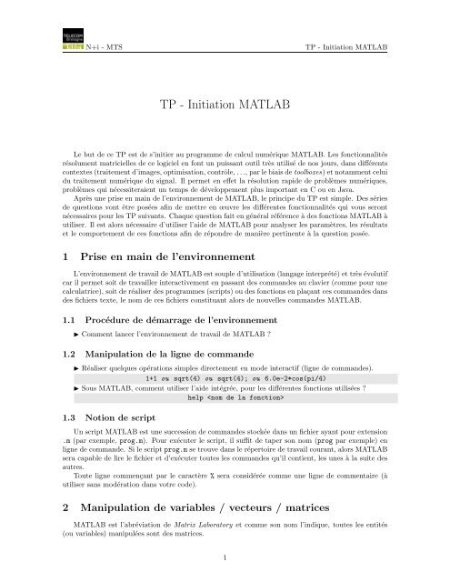 TP - Initiation MATLAB