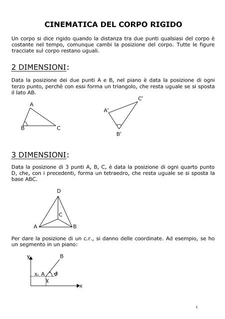 Cinematica del corpo rigido