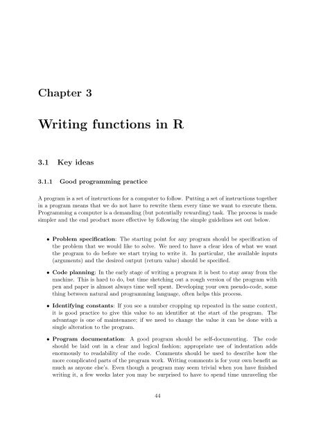 Writing functions in R - LSE Statistics