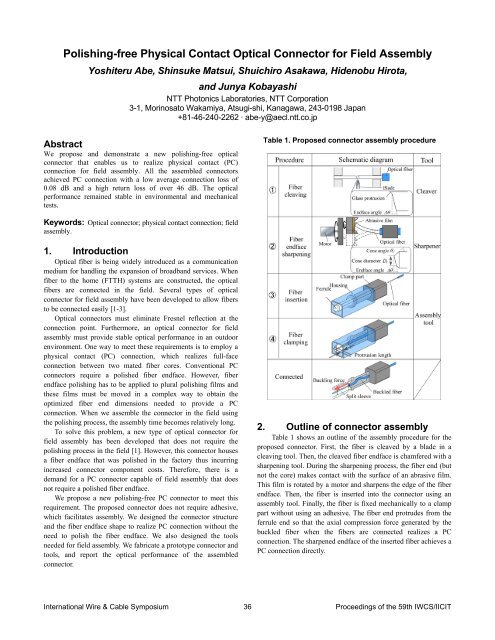 Polishing-free Physical Contact Optical Connector for Field Assembly