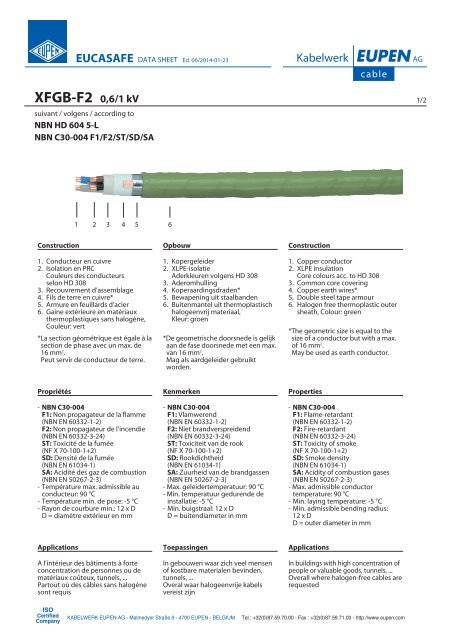XFGB-F2 0,6/1 kV - kabelwerk eupen ag