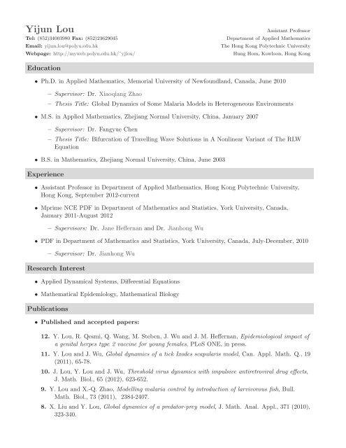 Resume - The Hong Kong Polytechnic University