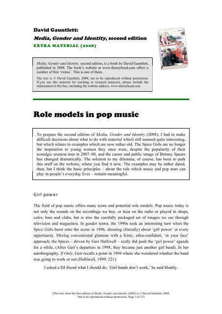 Role models in pop music - Media, Gender and Identity