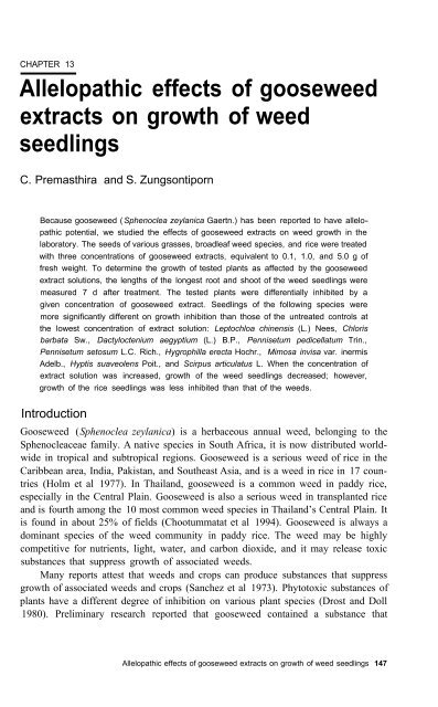 CHAPTER 13 Allelopathic e
