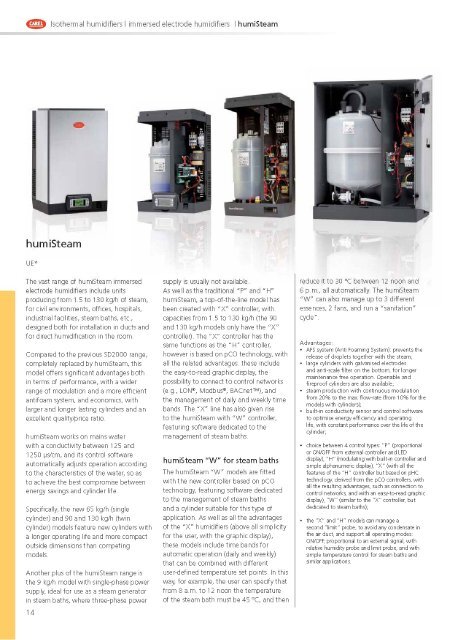 CAREL /Humidifier Steamer / Humi Steam / Catalog