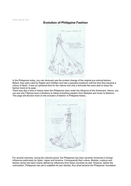Evolution of Philippine Fashion - Philippine Culture