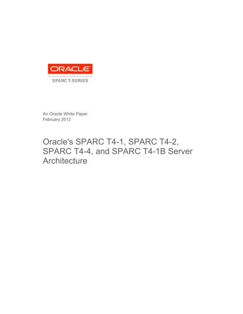 Oracle's SPARC T4-1, SPARC T4-2, SPARC