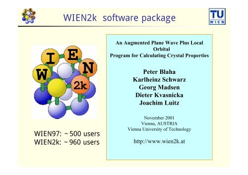 An overview of the WIEN2k package