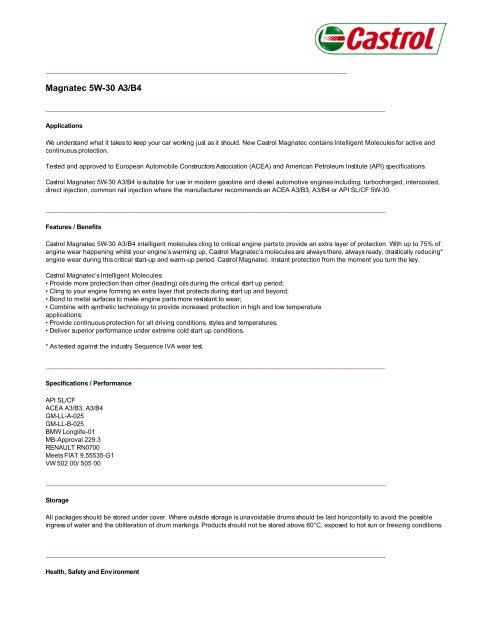 Magnatec 5W-30 A3/B4 - Opie Oils