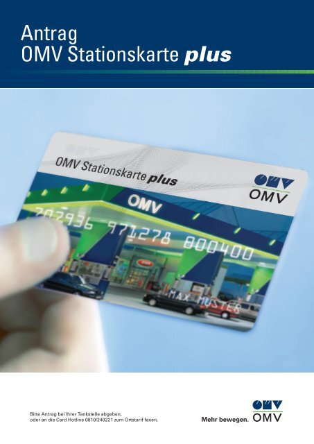 Antrag OMV Stationskarte plus - OMV-Tankstelle