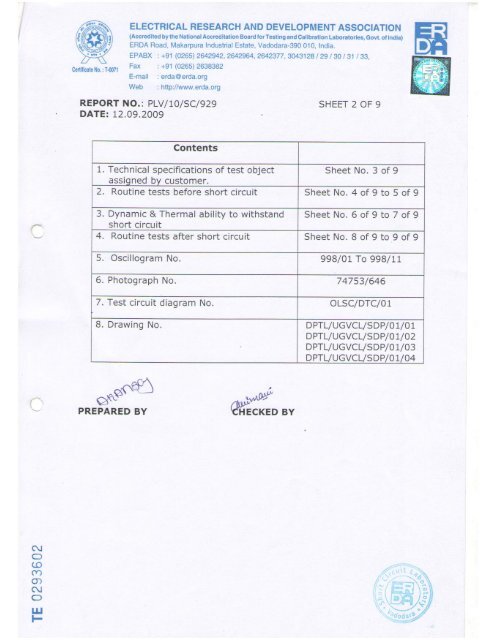 500 KVA Dynamic & Thermal Ability to Withstand Short Circuit Test