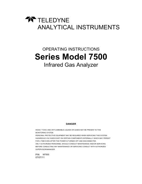 Series Model 7500 - Teledyne Analytical Instruments