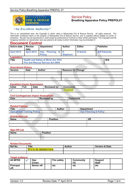 Appendix A - Merseyside Fire and Rescue Service