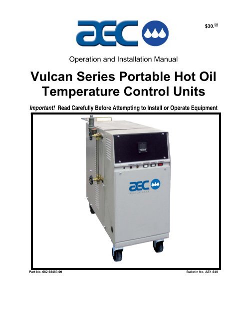Ae1-640-4 vulcan series hot oil - AEC Package Cooling - AEC, Inc.
