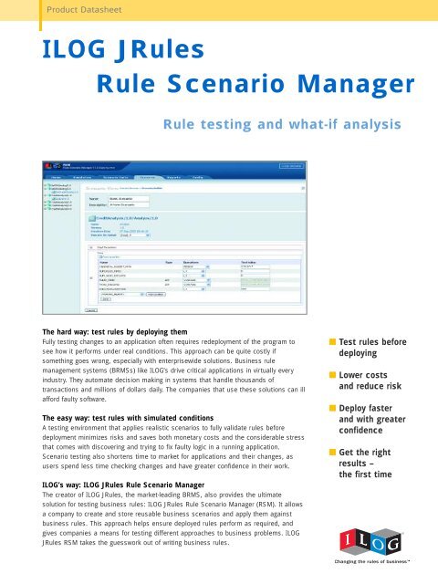 ILOG JRules Rule Scenario Manager - smart solution KSTEC