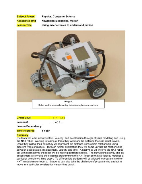 Lesson Plan - Mechatronics