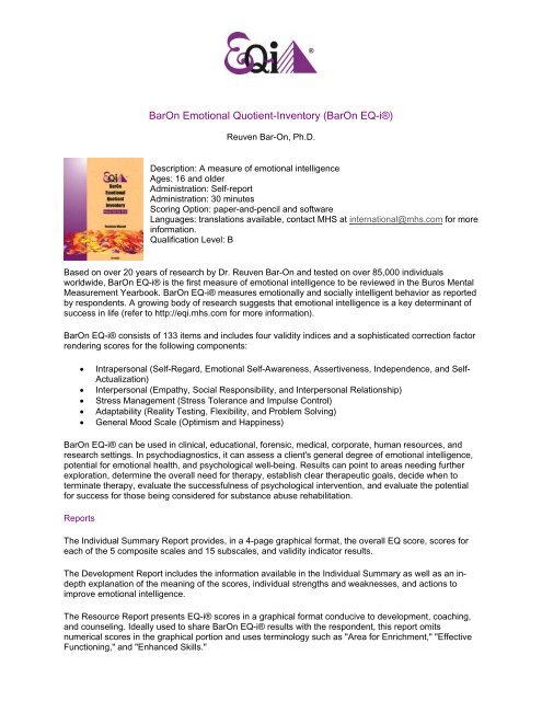 BarOn Emotional Quotient-Inventory - High Performing Systems, Inc.