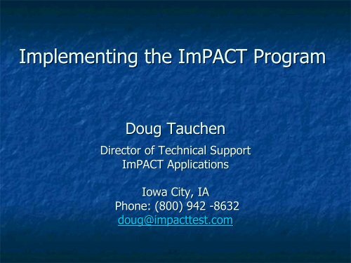 Implementing the ImPACT Program - ImPACT Test